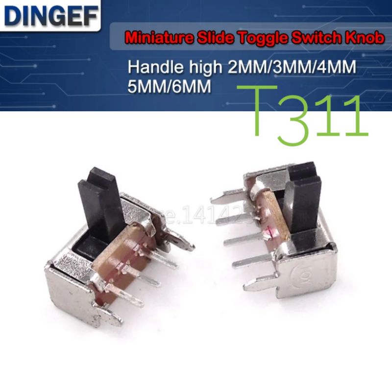 SIKU 3 Pin Slide Switch SPDT SK12D07 Mini Toggle Switch Slide 1P2T 3pin 90 Side Elbow | Shopee ...