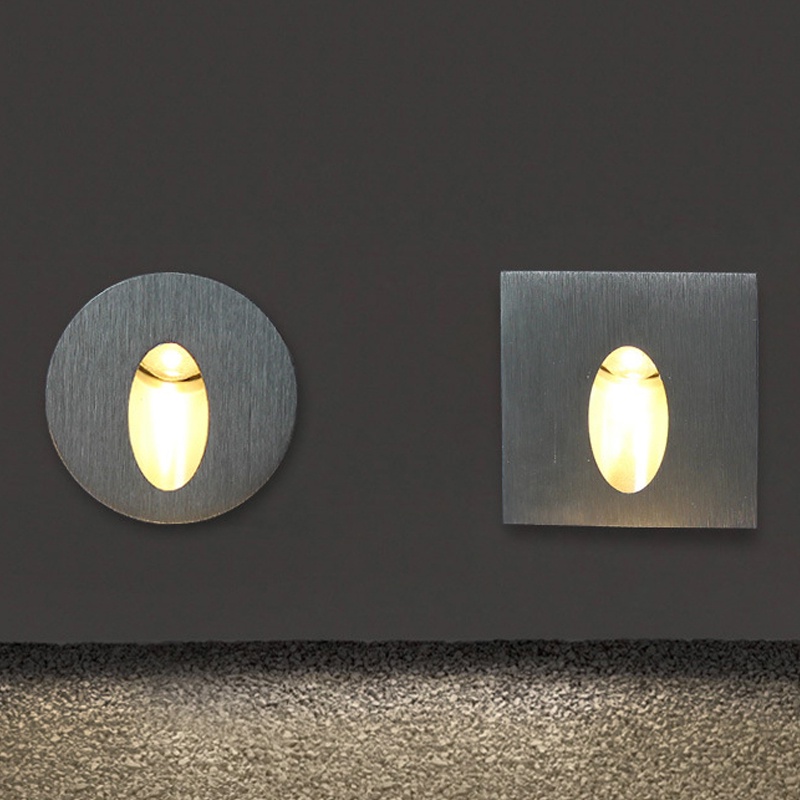 Indoor Led Stair Light Aluminum Square Round Wall Lamp 3W Recessed LED ...