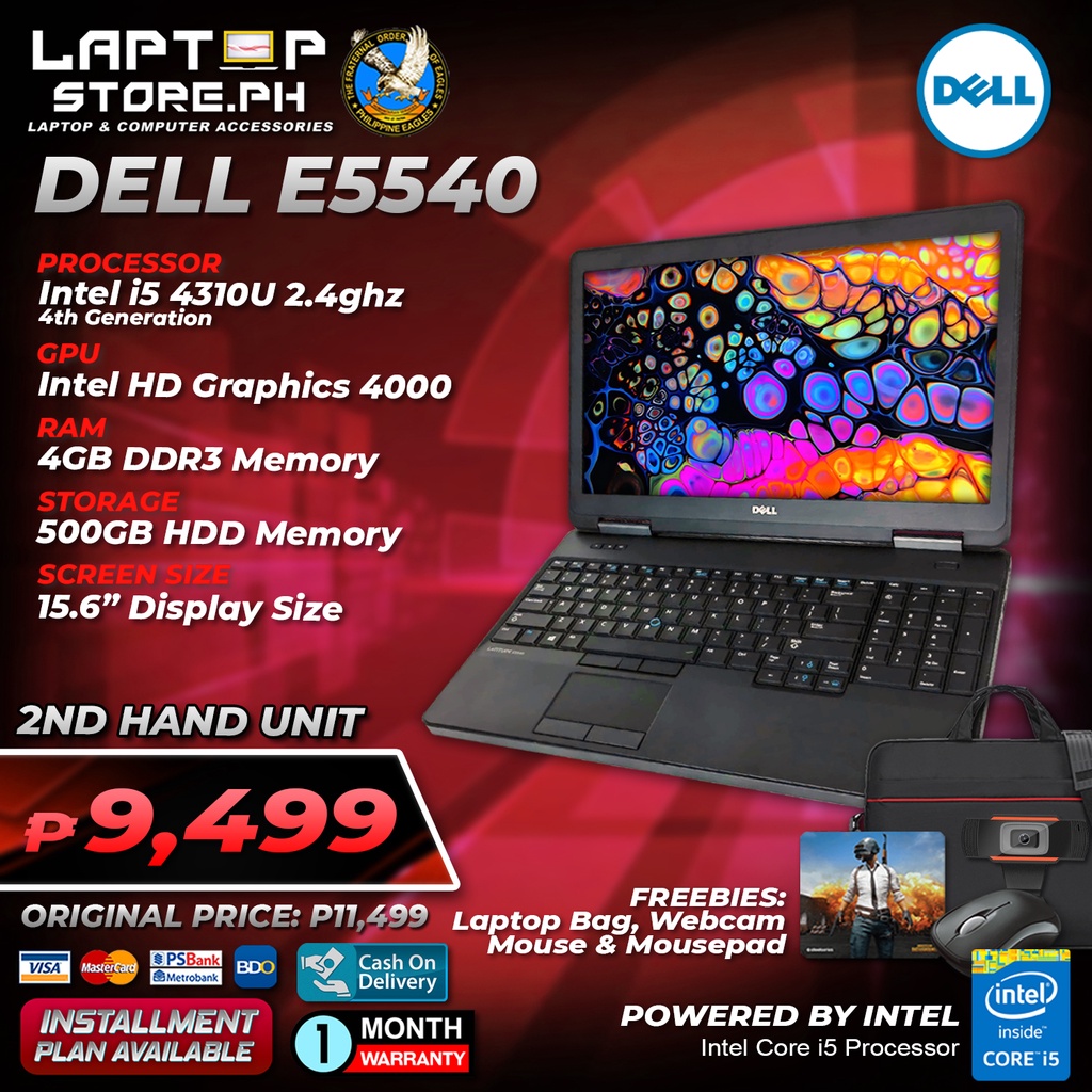Laptop DELL LATITUDE E5540 Intel Core i5 4310U 2.4ghz 4gb 500gb HDD Cam ...