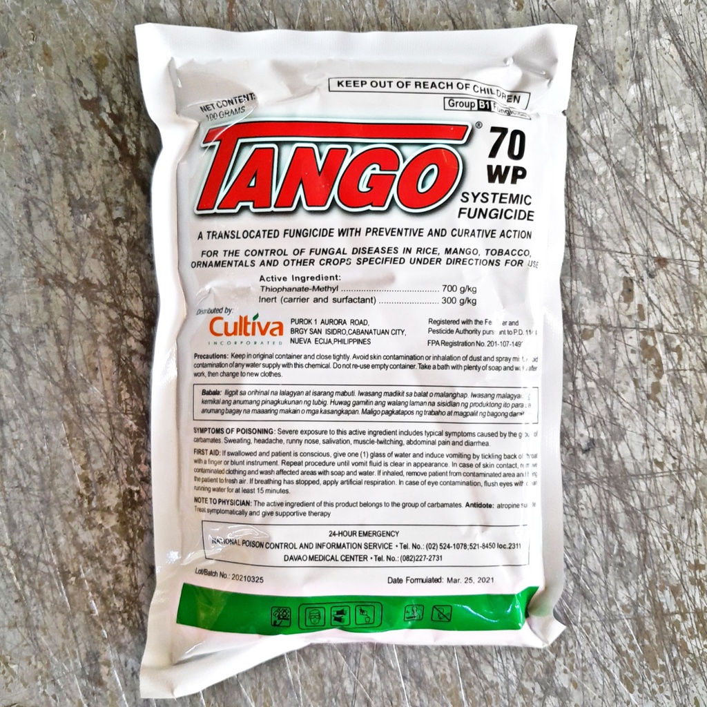 TANGO 70 WP (100 GRAM) THIOPHANATE METHYL FUNGICIDE by CULTIVA INC ...