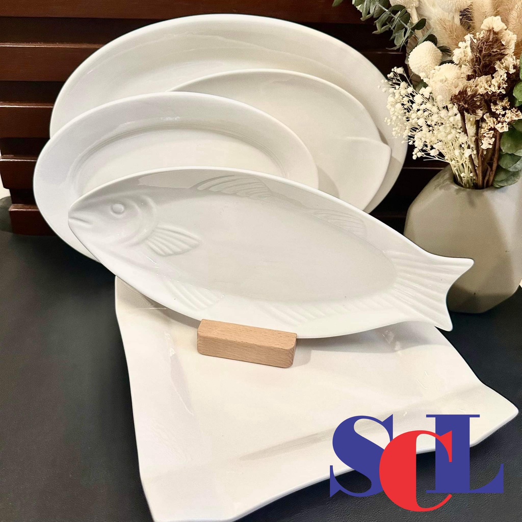 LE BELLE CERAMIQUE WHITE SERIES CERAMICWARE •SERVING PLATTERS• | Shopee ...