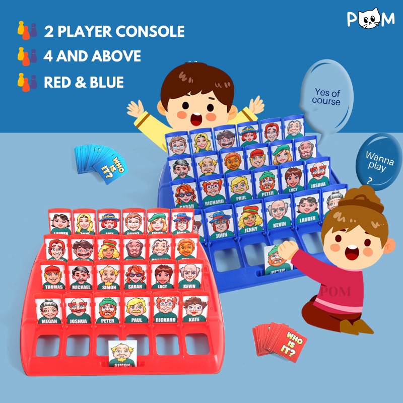 POM Guess Who Is It? Classic Board Game Funny Family Guessing Games ...