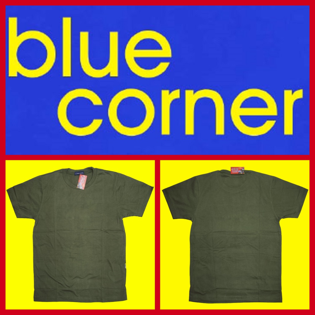 Blue Corner Basic Tee Ultra Cotton Army Green/Fatigue Round Neck Plain ...
