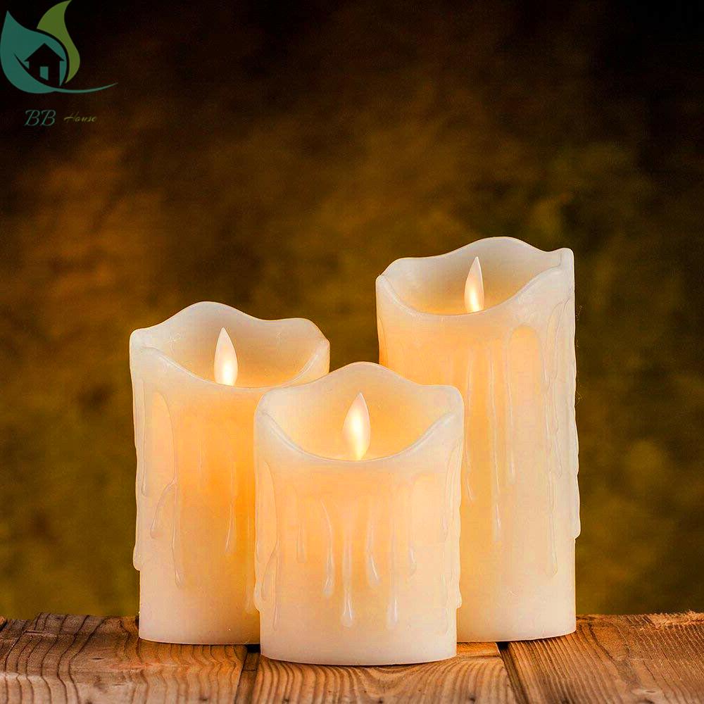 3pcs LED Candles Flameless Candles Flickering Candles with 10-key ...