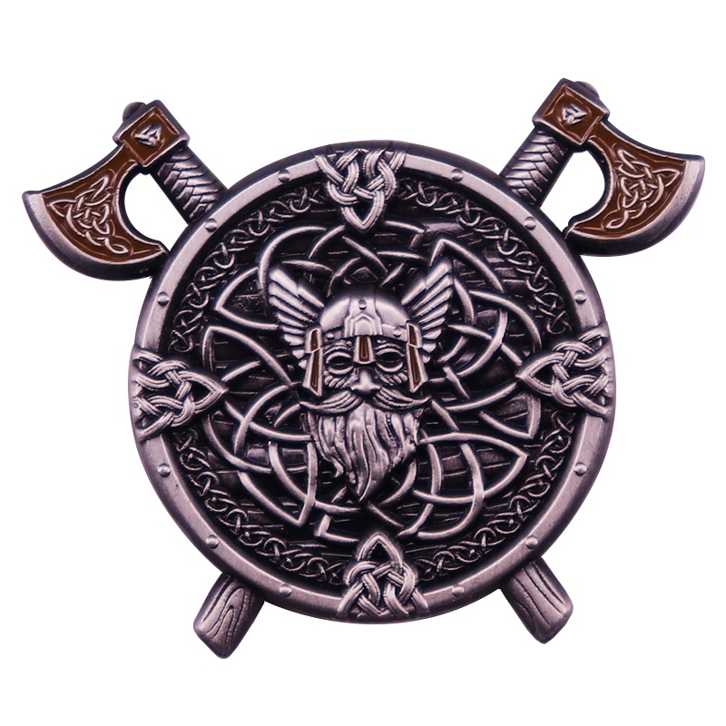 Viking Norse Mythology Odin Runes Enamel Pin Warrior Tactical Morale ...
