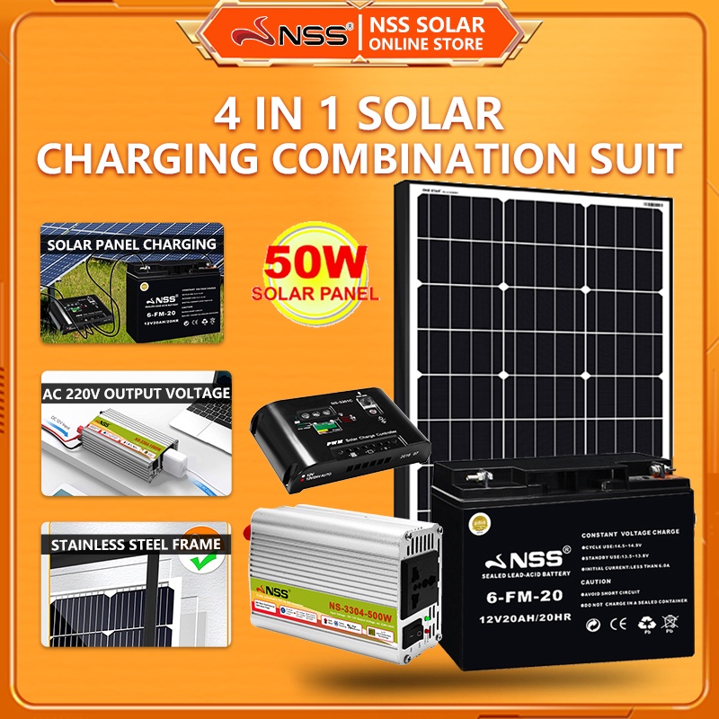 NSS solar power supply kit dc 12v-ac 220v500W inverter+10a controller+ ...
