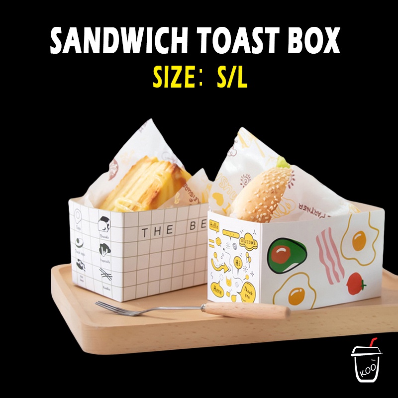 Sandwich Bread Holder Toast Paper Box Holder Egg Drop Box Korean Cake ...