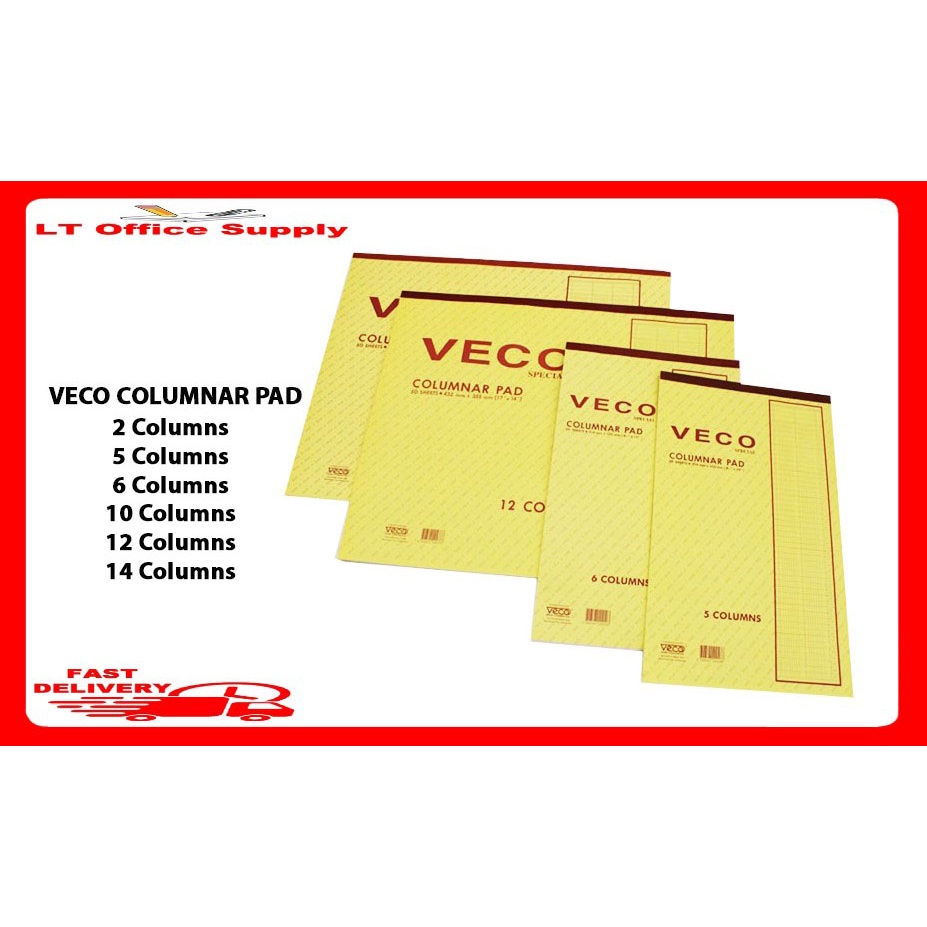 Veco / Fortune Columnar Pad 50sheets per pad | Shopee Philippines