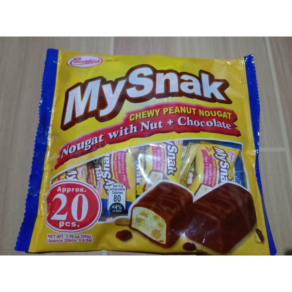 MySnack Chewy Peanut Nougat 20 pcs x 4.8g = 96g | Shopee Philippines