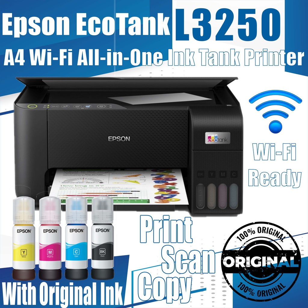 Epson EcoTank L3250 A4 Wi-Fi All-in-One Ink Tank Printer | Shopee ...