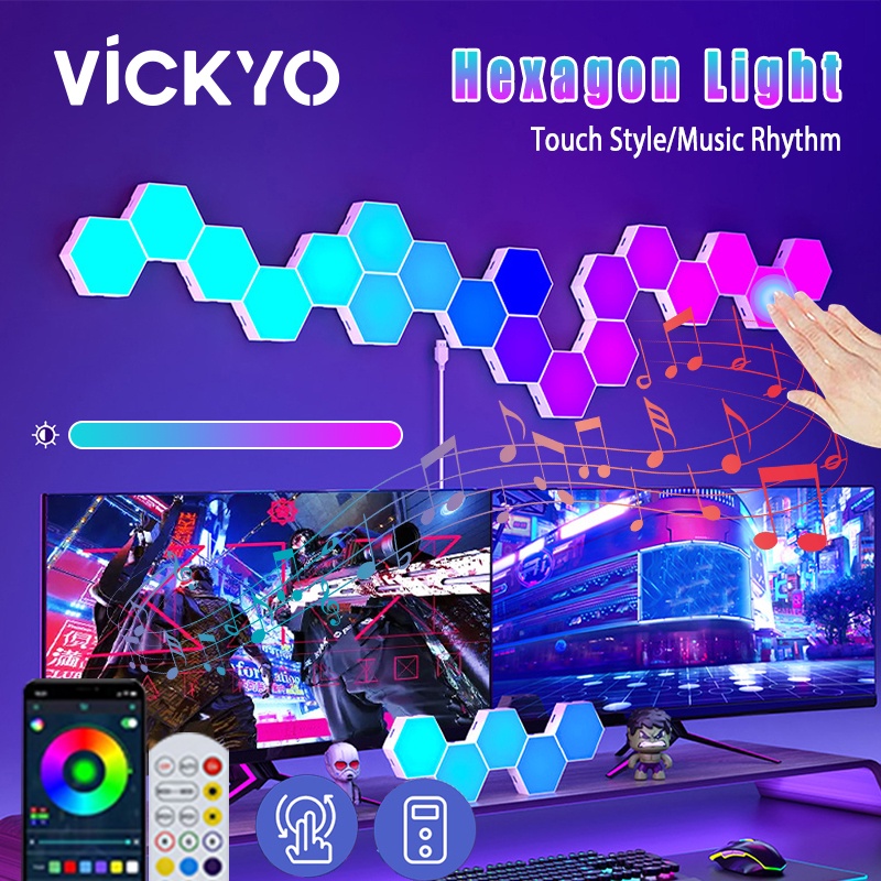 Tuya RGB Smart LED Hexagon Light Panel Wall Light APP Remote Control ...