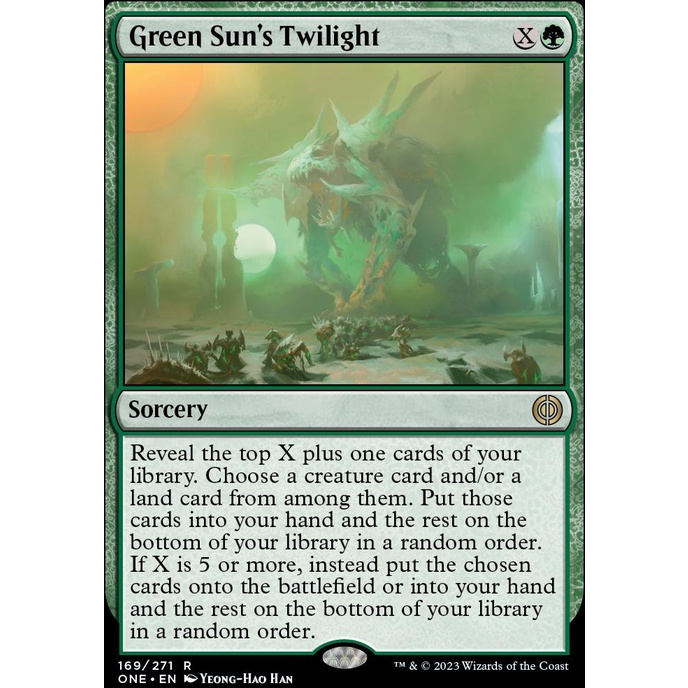 Green Sun's Twilight Rare Phyrexia All Will Be One Magic the Gathering ...