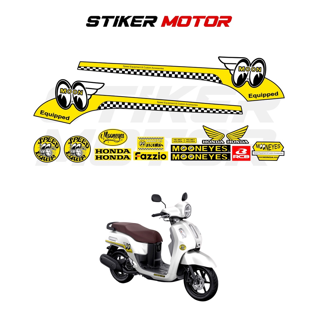STRIPING FAZZIO MOON EYES VARIATION DECAL STICKER STICKER YAMAHA FAZZIO ...