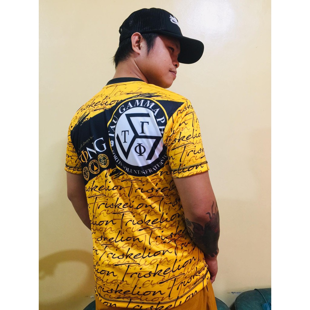 2023 NEW!! Triskelion V.10 yellow Full Sublimation Frat Shirt - Tau ...