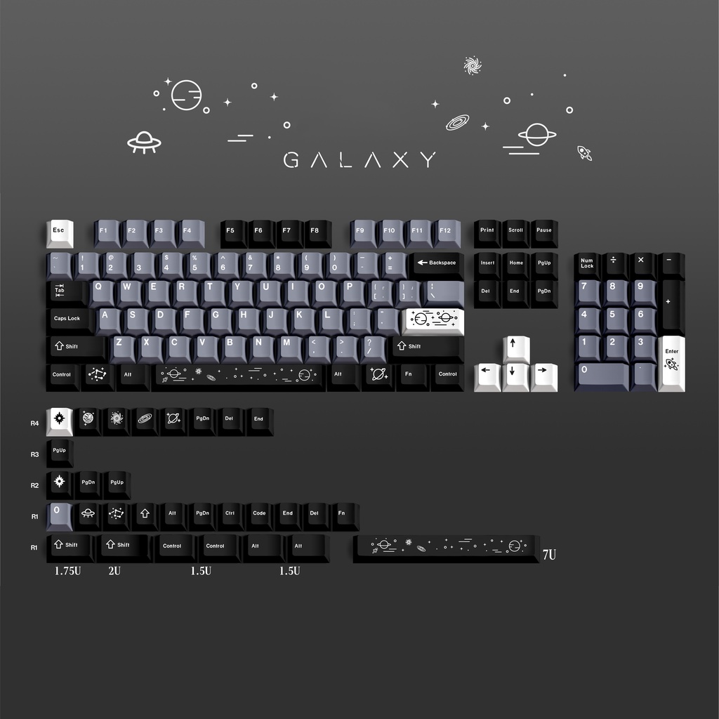 134 Keys GMK Galaxy Keycaps Cherry Profile PBT Dye Sublimation ...