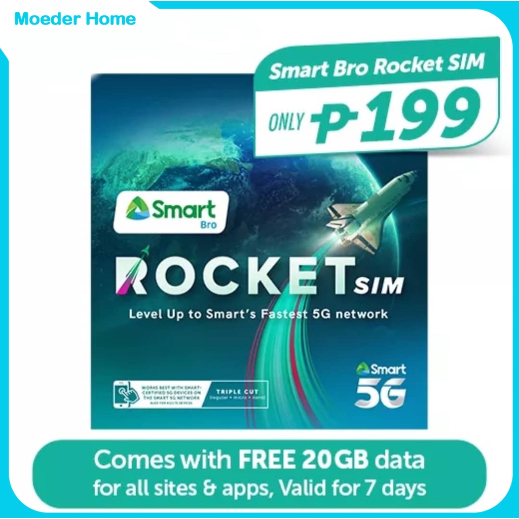 Smart Rocket Sim - 20GB for 7 Days- Ships from Cebu! | Shopee Philippines