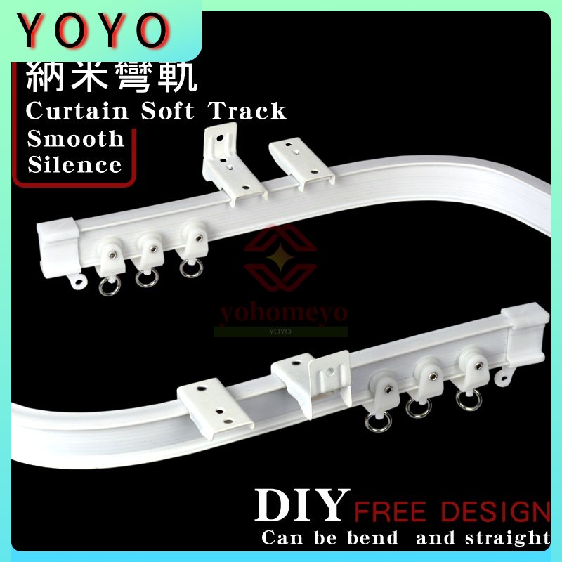 【Ready Stock】Silent Curtain Track Bendable Track Balcony Bay Window ...