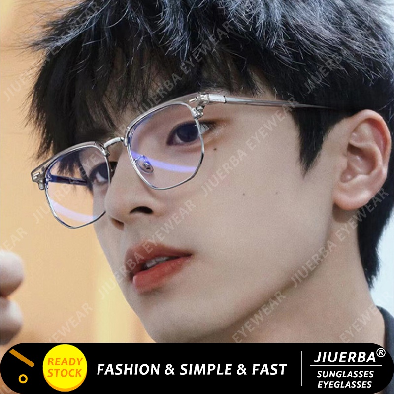 (JIUERBA) Vintage Fashion Metal Eyebrow Frame Anti Blue Light ...