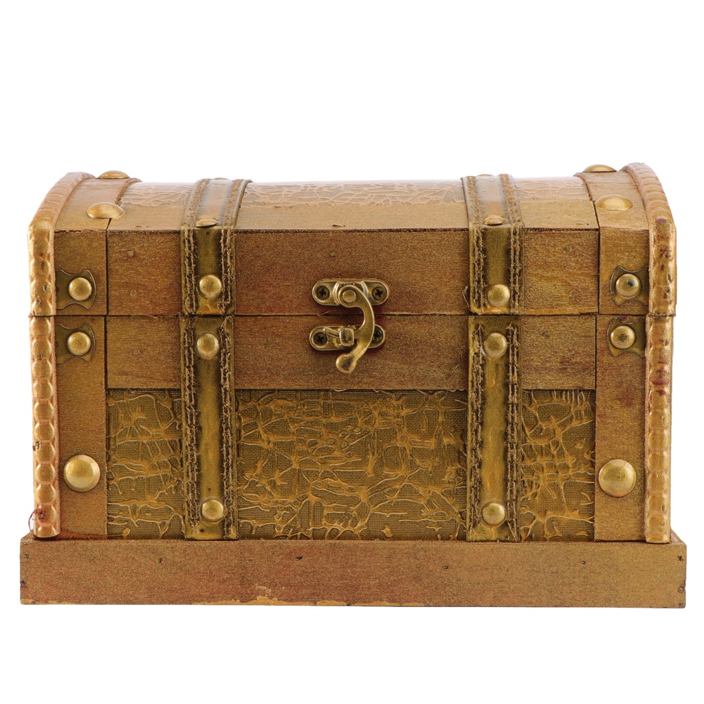 1pc Treasure Chest Case Treasure Gift Wood Box Jewelry Treasure Chest ...