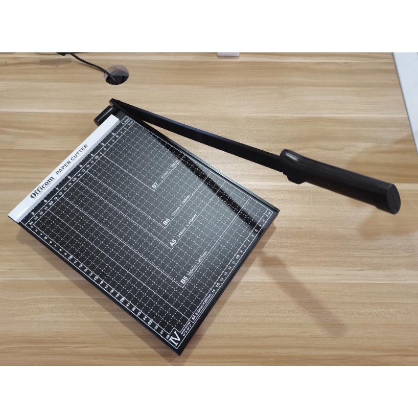 Officom Paper Cutter Black Metal Base A4 Size Heavy Duty guillotine ...