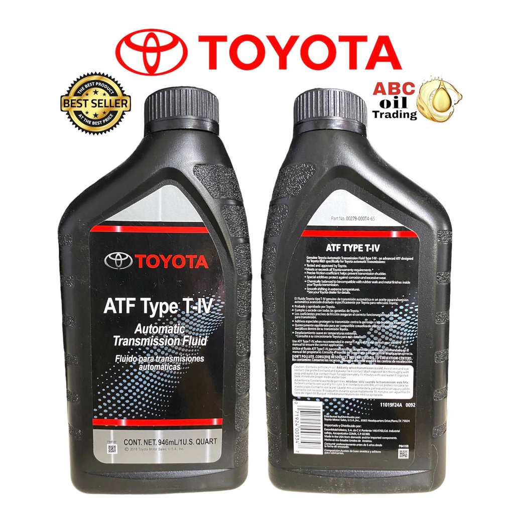 Genuine Toyota ATF Type T-IV Automatic Transmission Fluid 1Liter ...