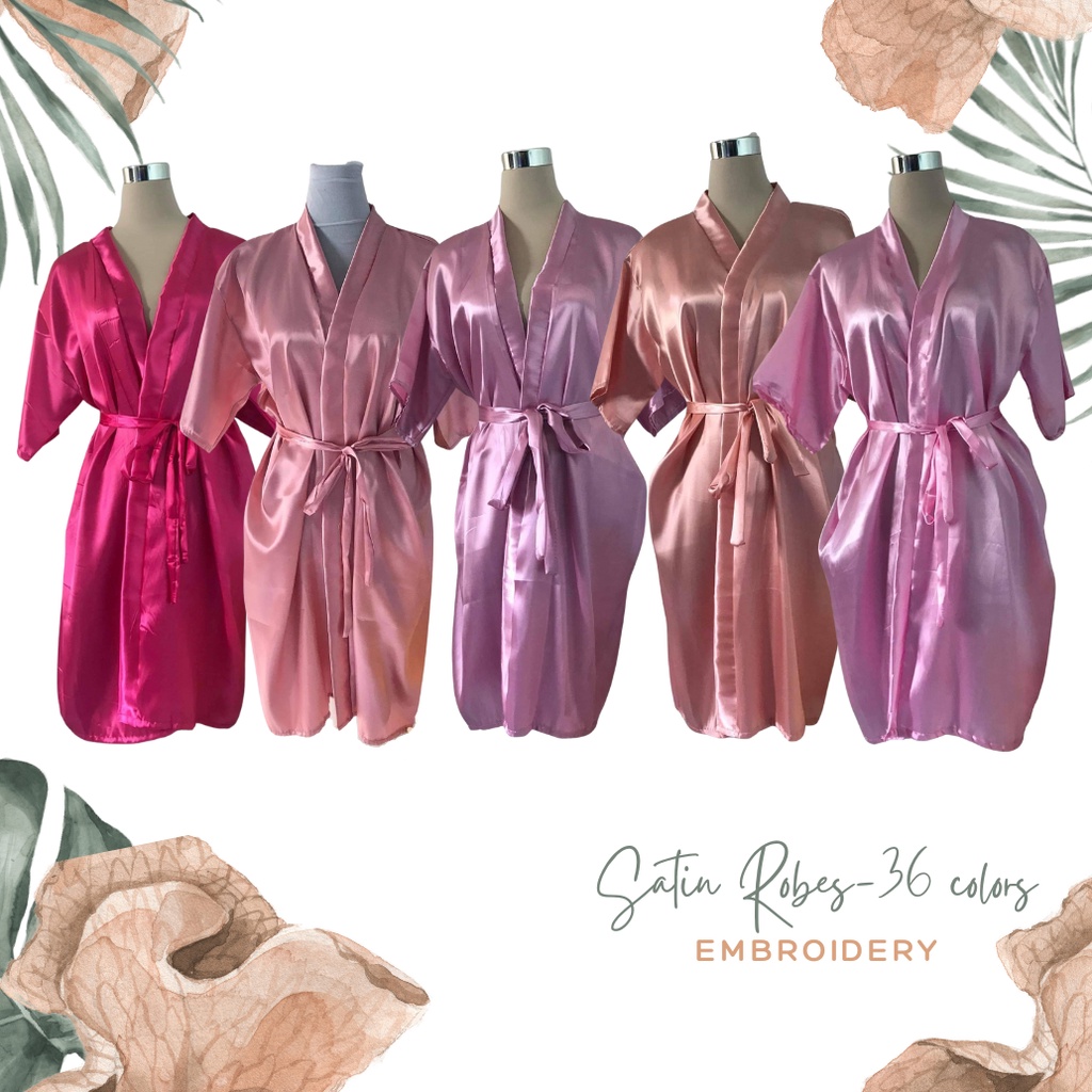 Satin Robes 36 colors available with vinyl print | Shopee Philippines