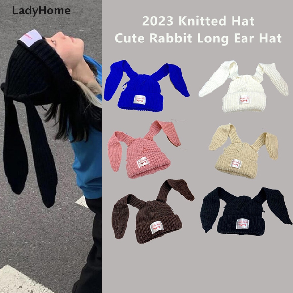 LHJ Rabbit Long Ear Hat Knitted Hat Warm Cap Unisex Cap Beanie Long Ear ...