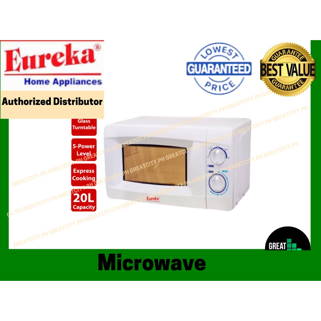 Eureka Microwave Oven 20L 1250W 5 Power Levels Express Cooking Glass ...