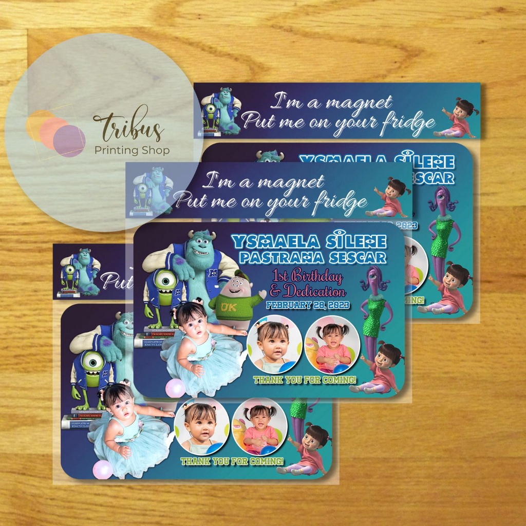 Monsters Inc. Theme Ref Magnet Souvenir (Baptismal, Christening ...