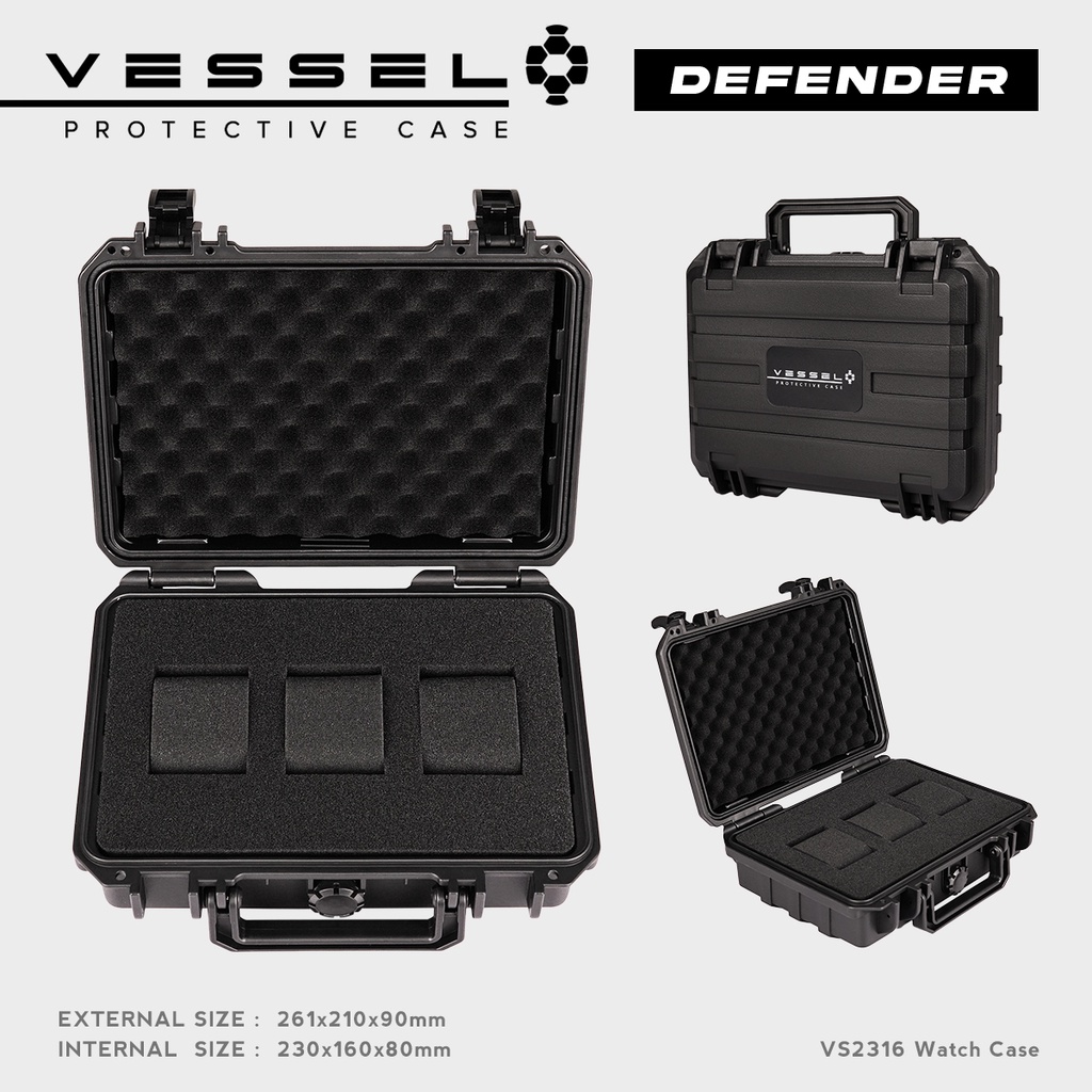 VESSEL Watch Case Organizer Storage Hard Cases with Foam for Watches ...