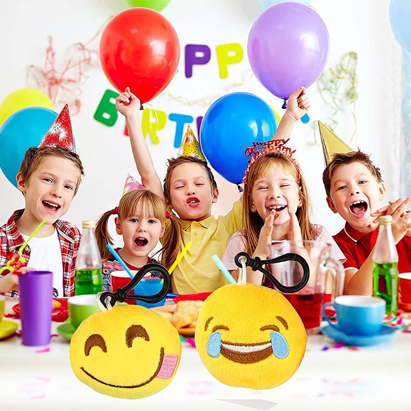 Smile Face Plush Keychain Emoticon Mini Keychain Emoticon Party Favors ...