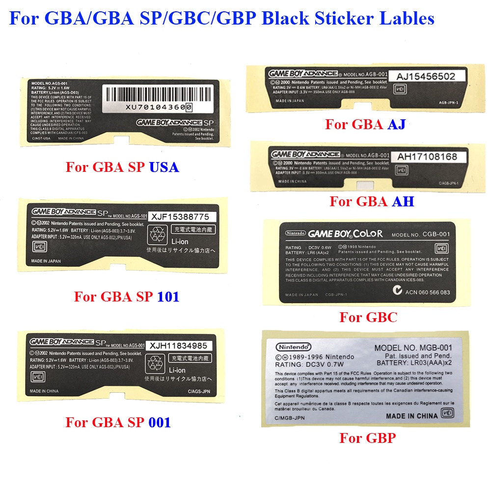 1PC New Black Sticker Labels for Gameboy Advance GBA/GBA SP/GBC/GBP ...