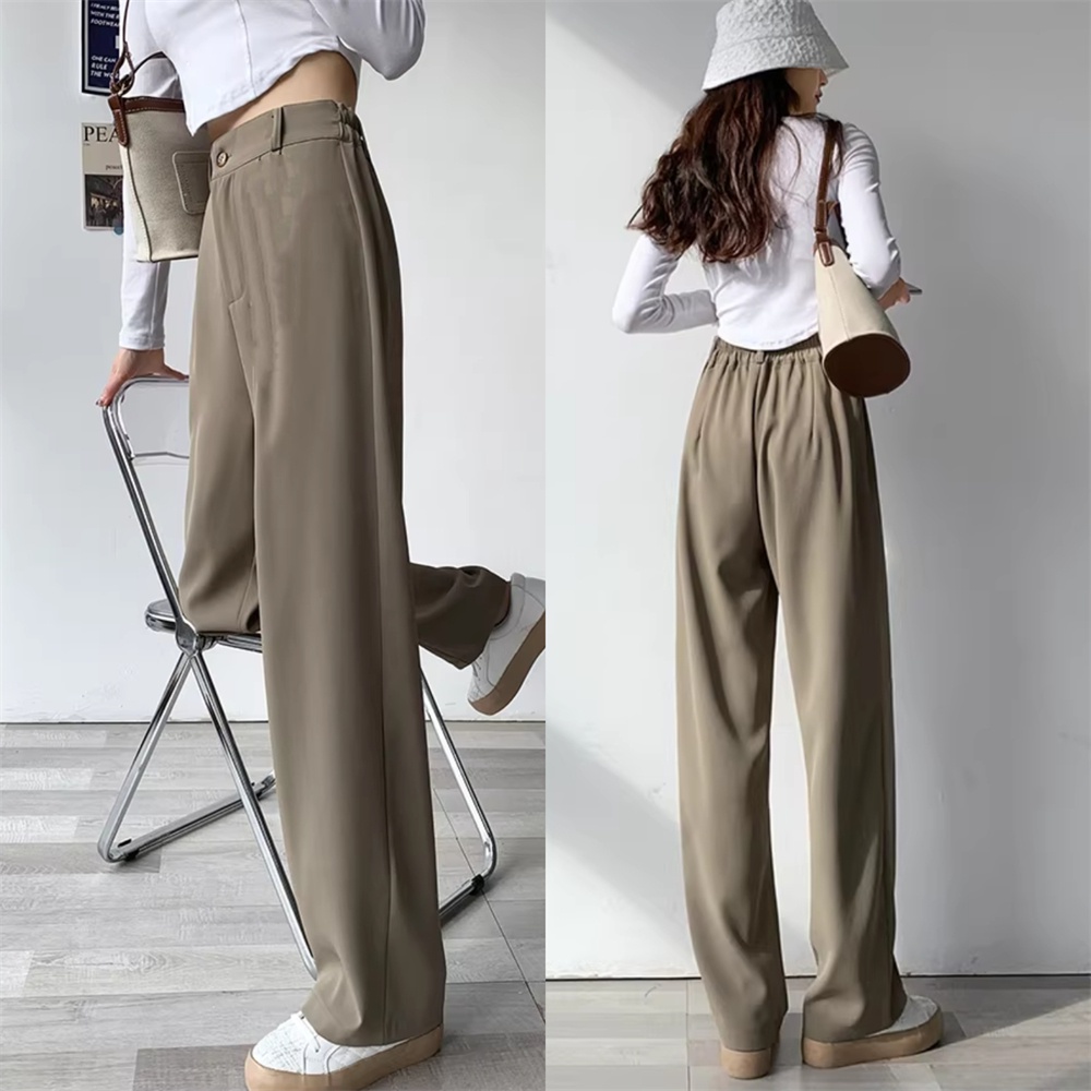 High-Waisted Wide-leg Suit Pants Women's Korean style Loose and Slim ...