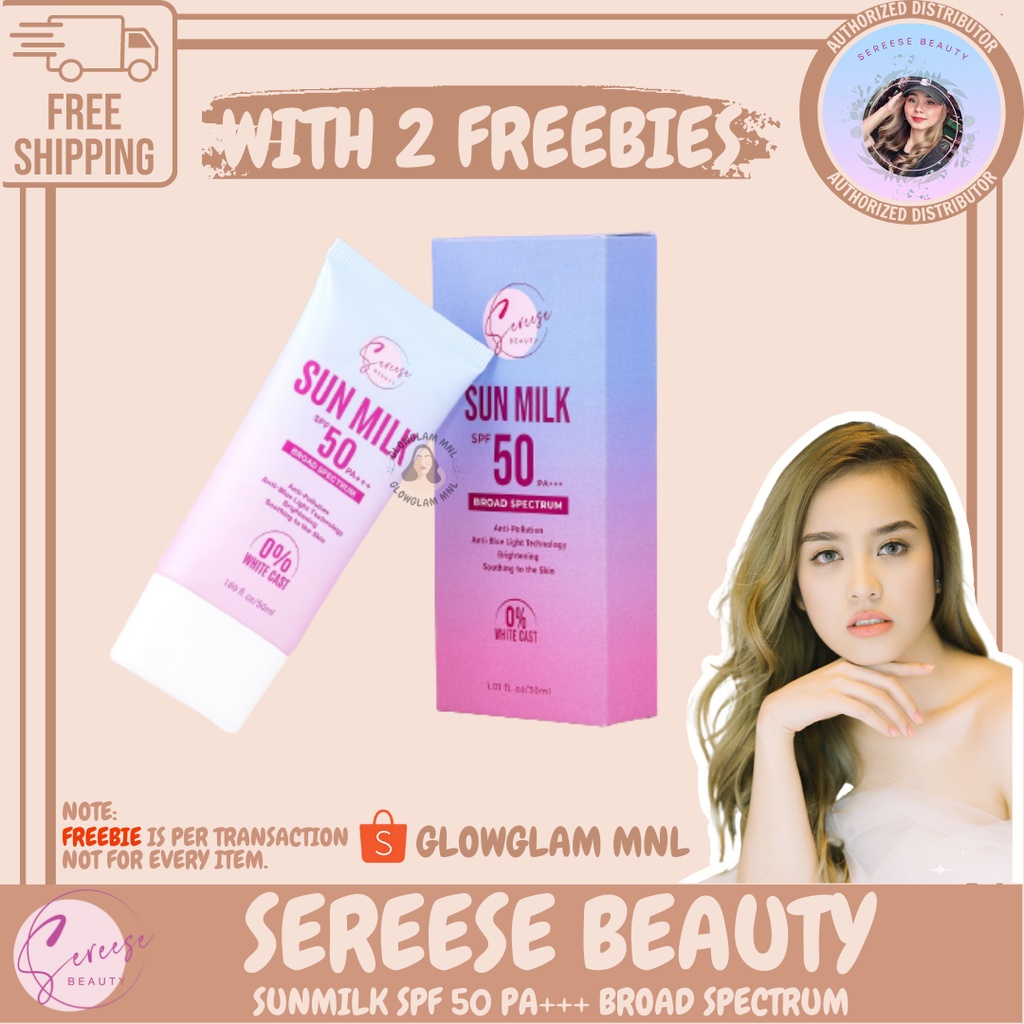 (WITH 2 FREEBIES) Sereese Beauty Sunmilk SPF50 PA+++ BroadSpectrum 30ml | Poreless White Glow ...