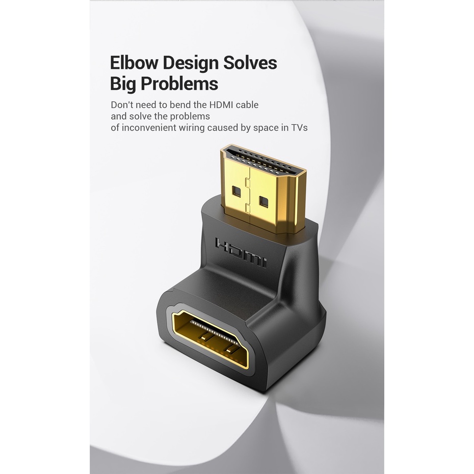 Vention HDTV Adapter Right Angle 4K HDMI Extender 4K HDTV Male To ...
