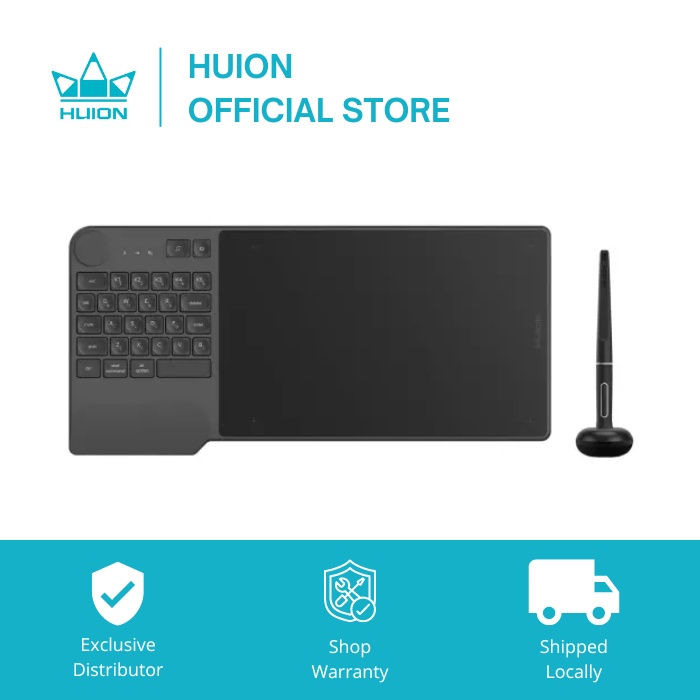Huion Inspiroy Keydial KD200 Bluetooth 5.0 Wireless Drawing Tablet With ...