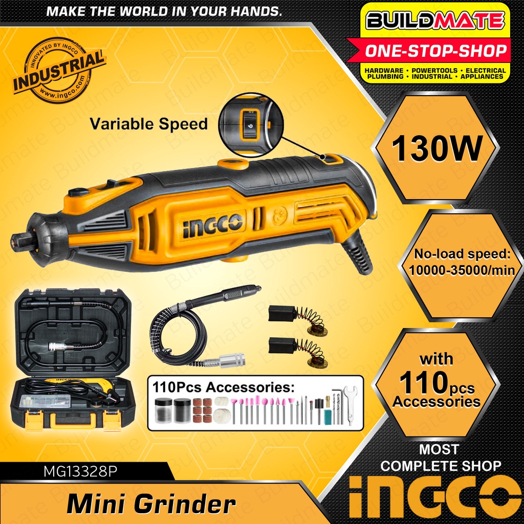 INGCO Mini Grinder 130W Electric Die Pencil Engraver w/ 110pcs ...