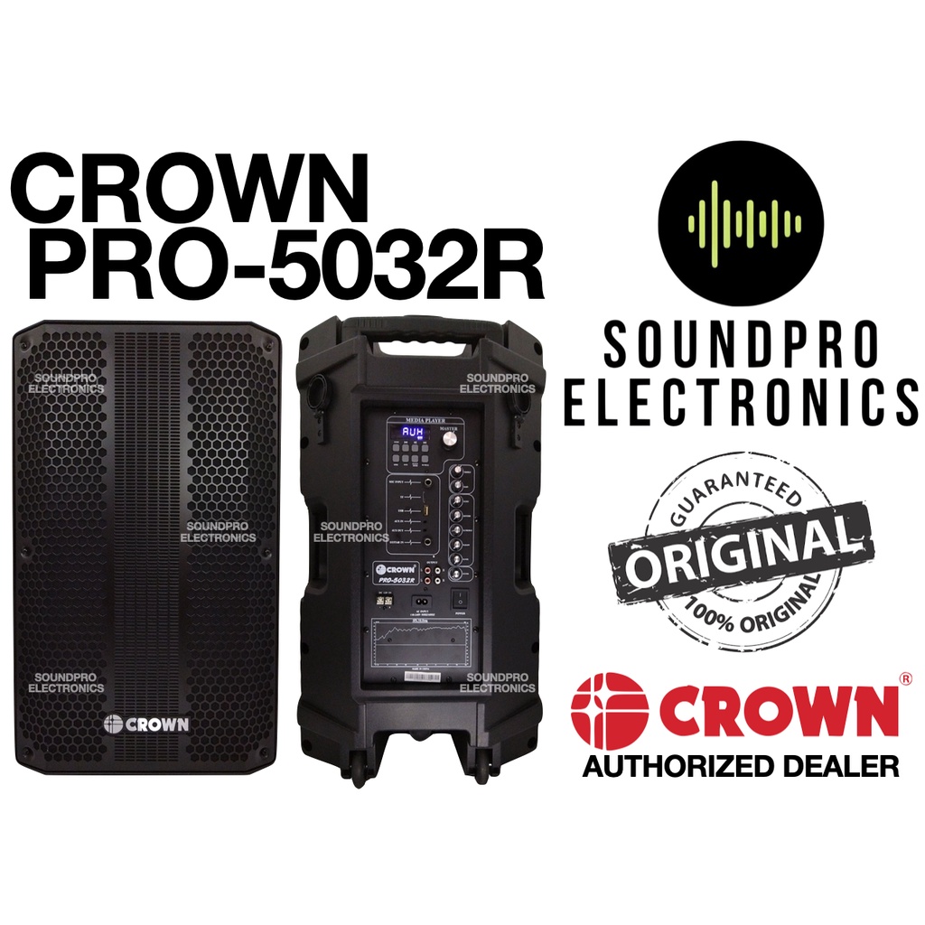 ORIGINAL CROWN PRO-5032R Speaker Portable Sound System with Wireless ...