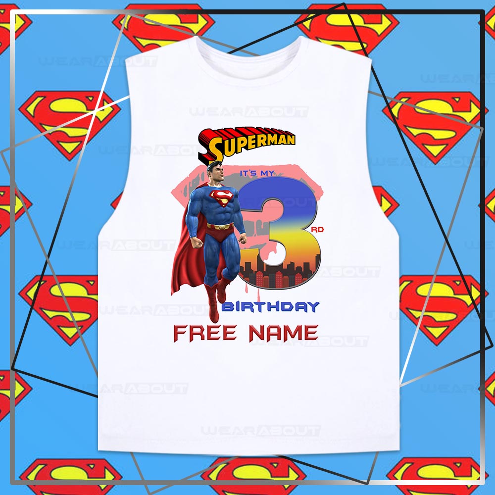 CUSTOMIZED Superman Birthday Shirt I Muscle Tee Superman Shirt I Free ...