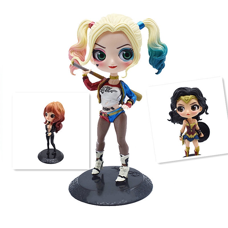 1Pcs Anime Wonder Woman Harley Quinn Figures Doll PVC Big Eye Princess ...