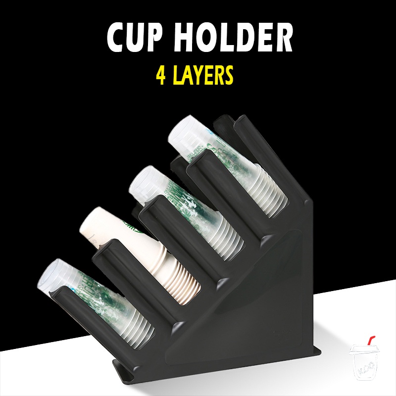 4 Layers Cup Holder Cup Stand Cup Holder For Milk Tea Cup Rack Plastic ...