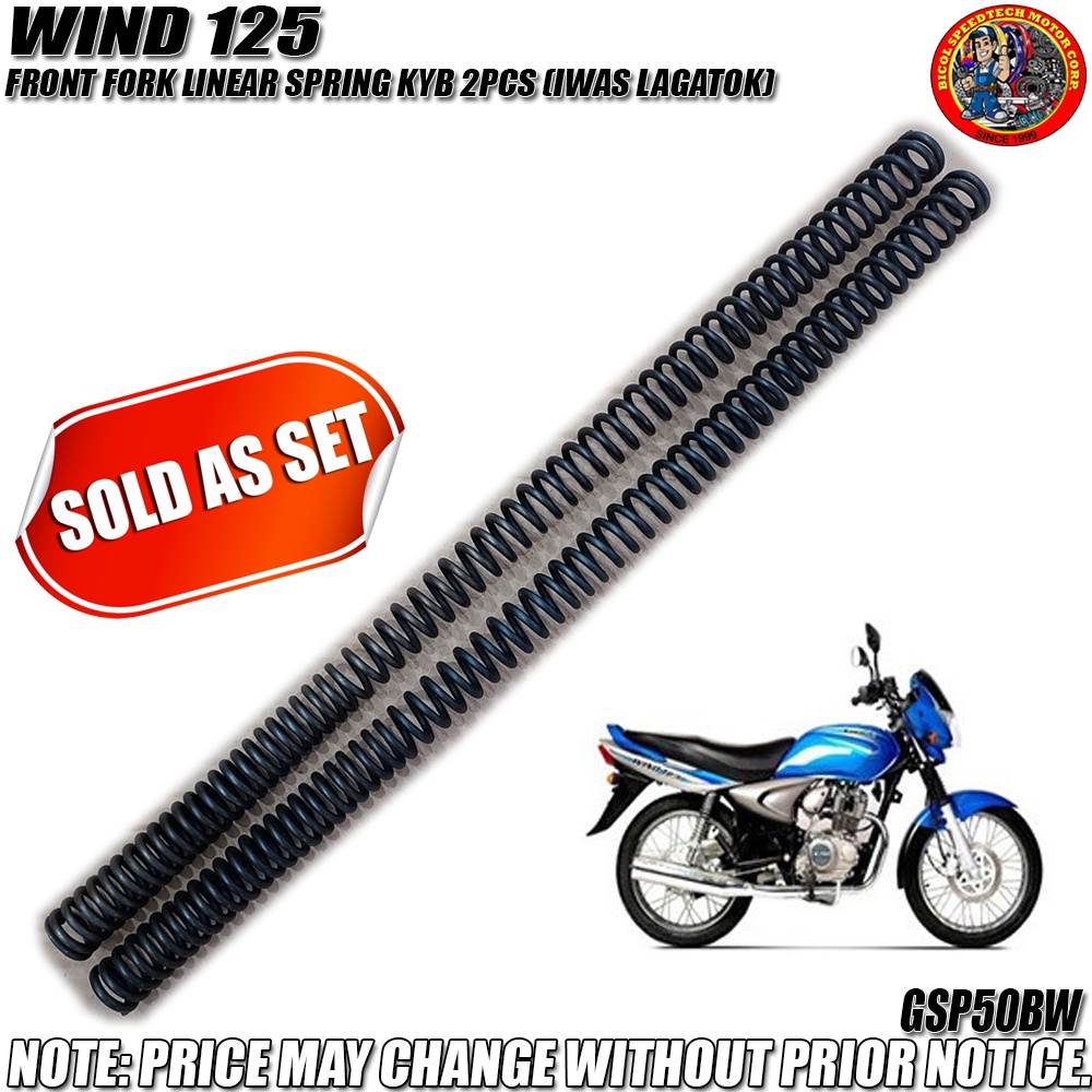 WIND 125 FRONT FORK LINEAR SPRING KYB 2PCS SET (IWAS LAGATOK) (GSP50BW ...