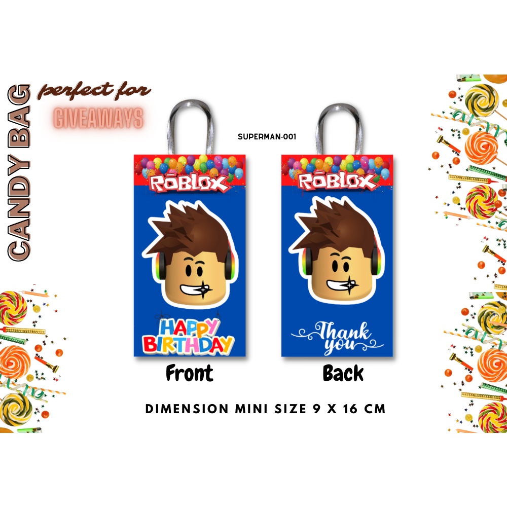 PIN IT ROBLOX 1PC SMALL Gift Bag 10x16.5cm Happy Birthday Party ...