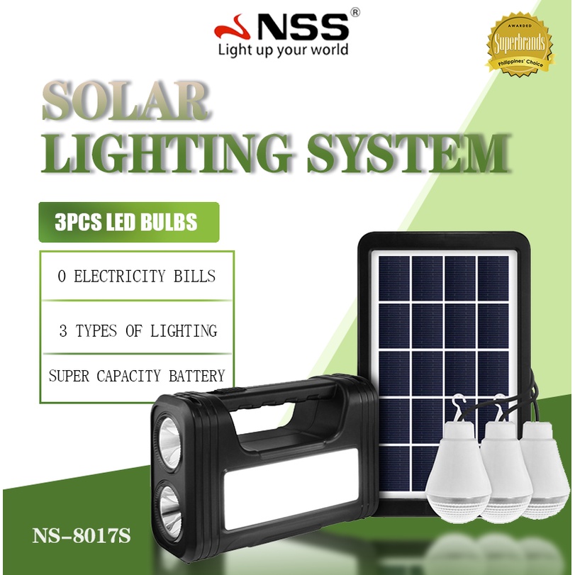 NSS 8017 Solar Lighting System Kit Outdoor Emergency Lights solar light ...