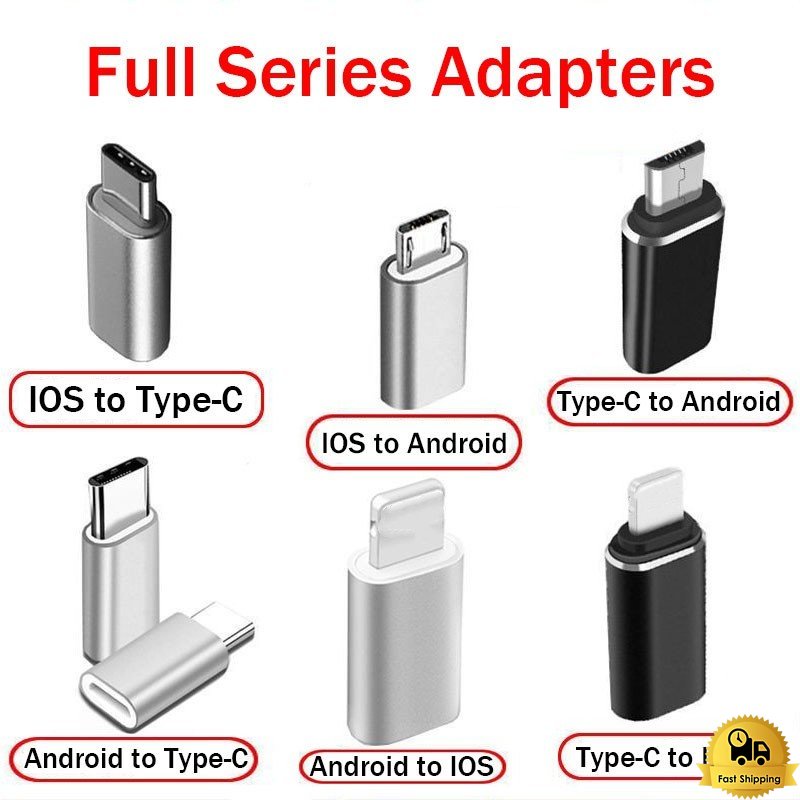 Type C To Micro USB Android Switch to Type C IOS Micro USB Adapter USB ...