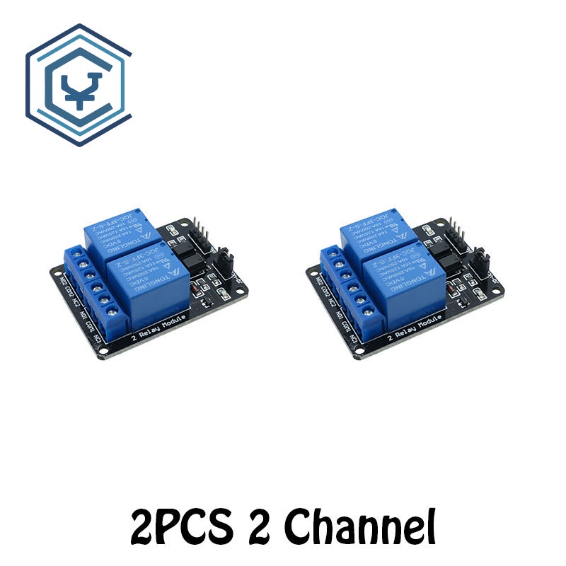 2PCS 5V 2 Channel Relay Module Low Level Triggered 2-Way 2CH Relay ...
