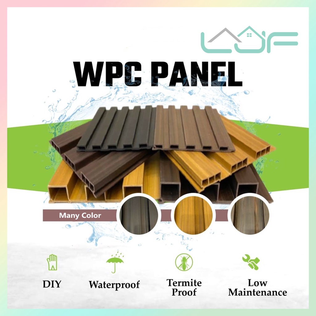 WPC Fluted Wood Wall Panel 3D Wallpaper Sticker Waterproof Ecological ...