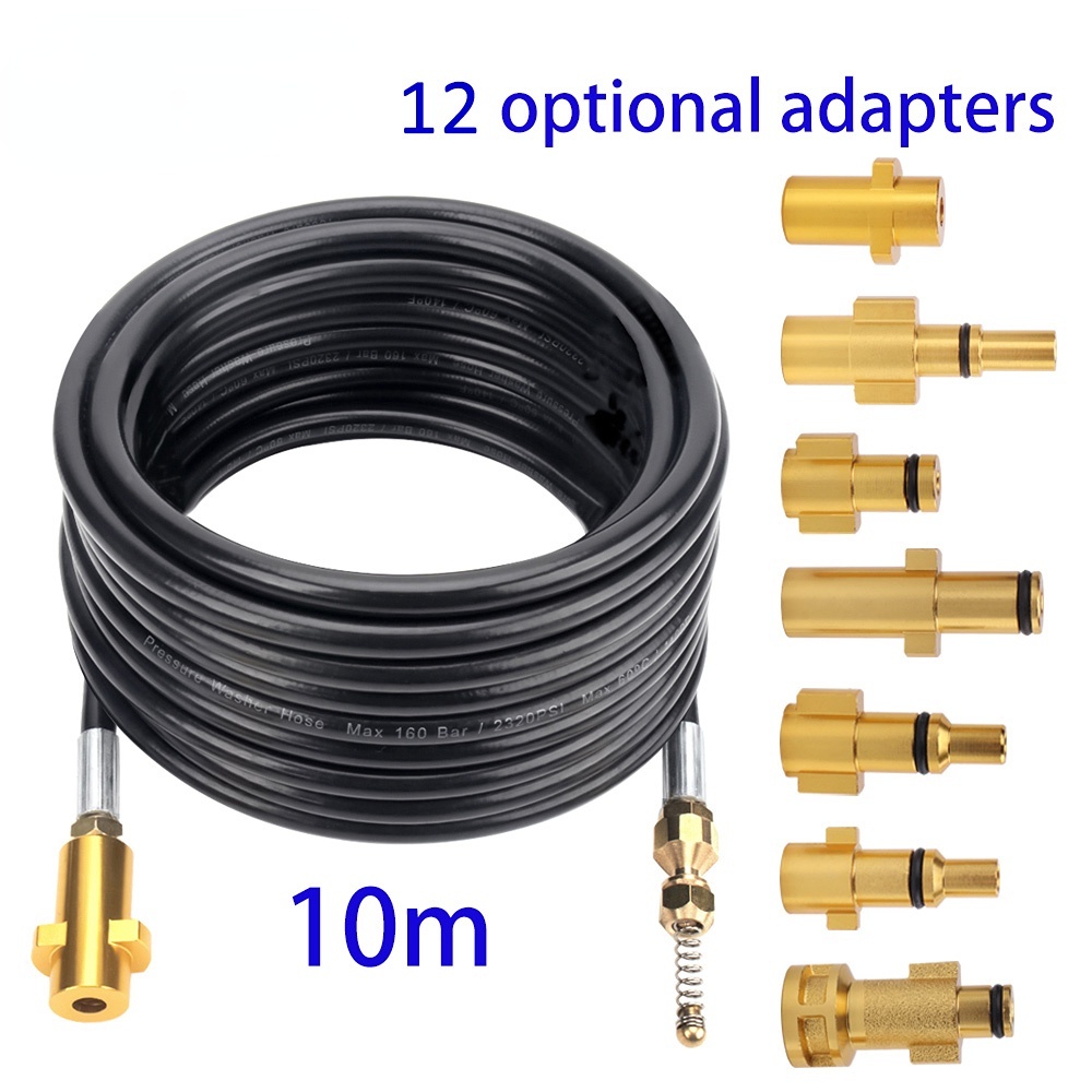 10m High Pressure Washer Pipeline Sewage Dredging Jet Hose Sewer Drain ...