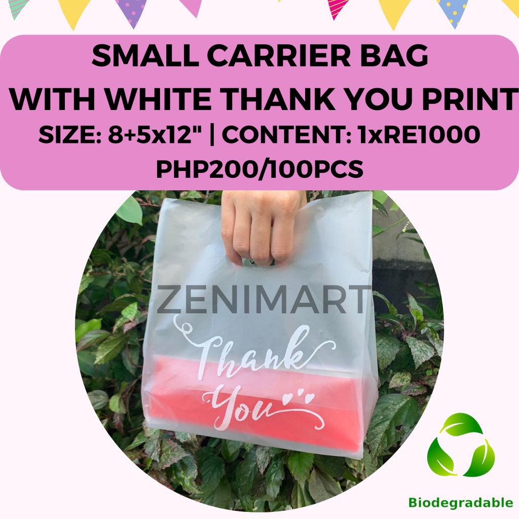 Printed Biodegradable Plastic Bags with Handle for Pastry Box and Food ...