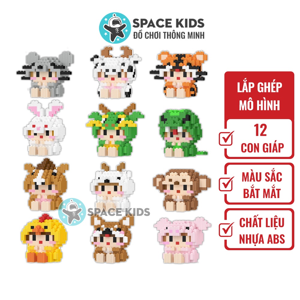 Lego 12 zodiac animal assembly model toy, Space Kids mini 3d assembly ...